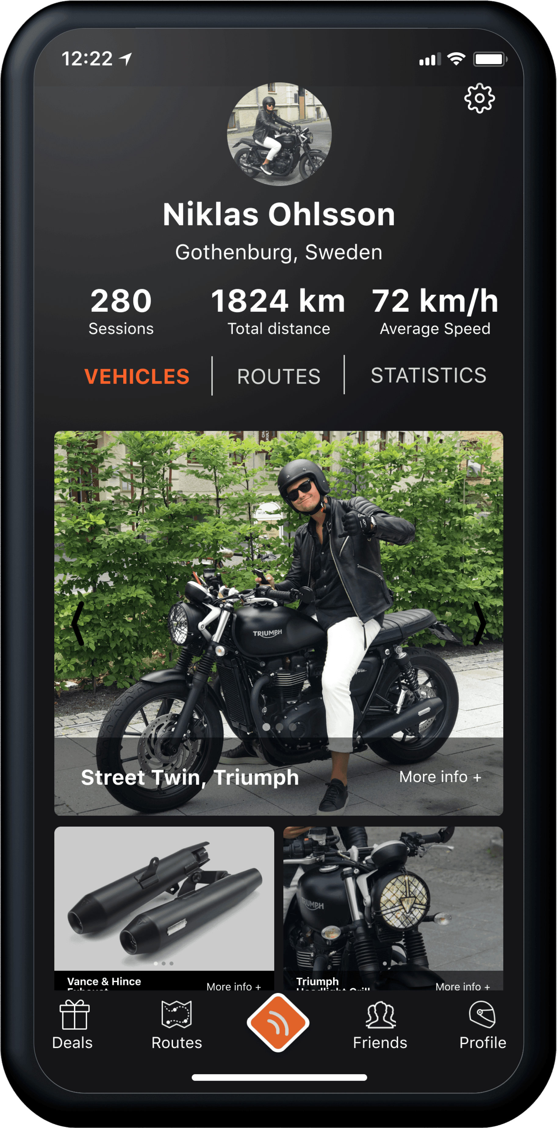 Detecht | Motorcycle App with Navigation, Trip Planner & Crash Detection